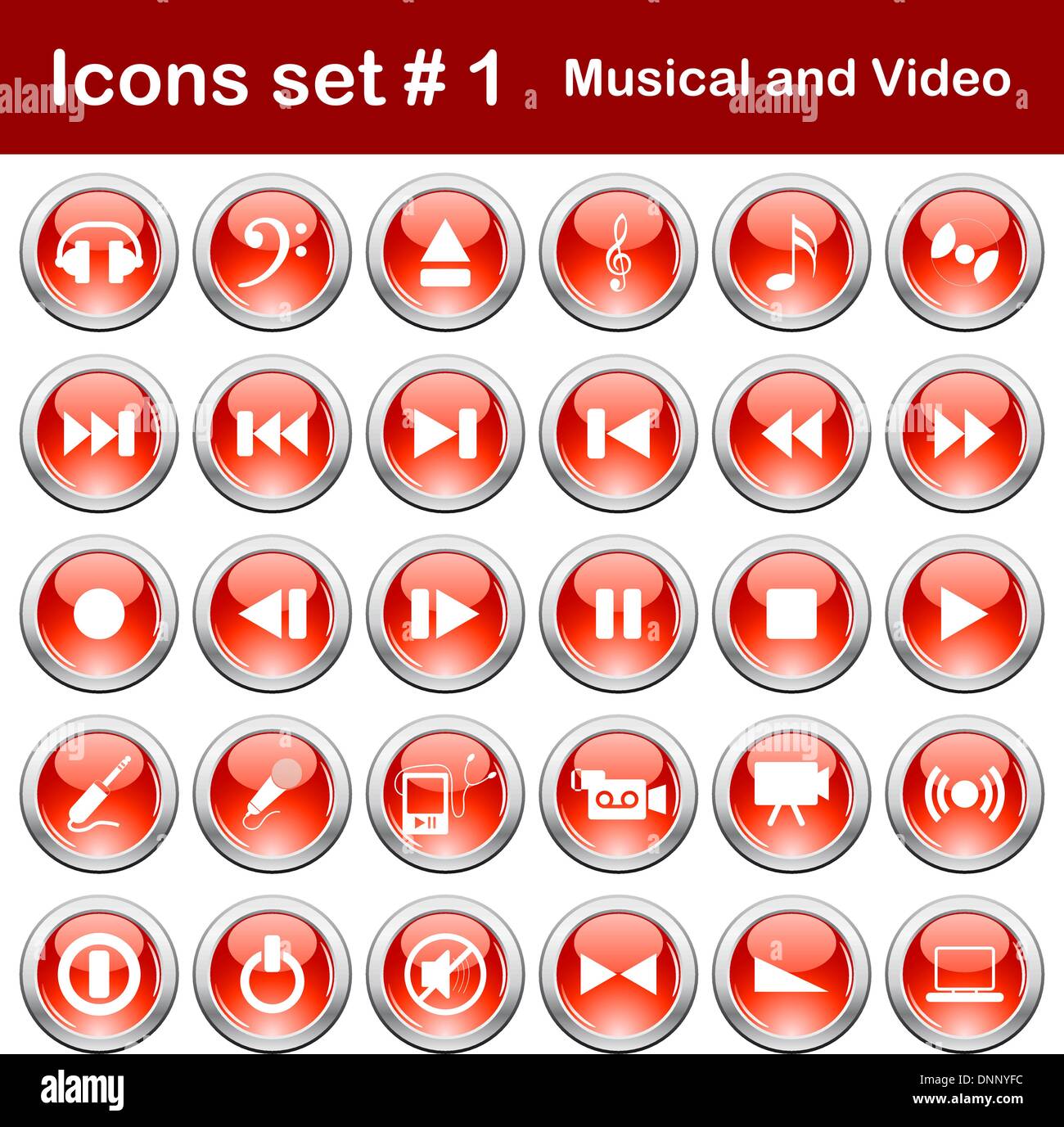Vector collection of different music themes icons Stock Vector Image ...