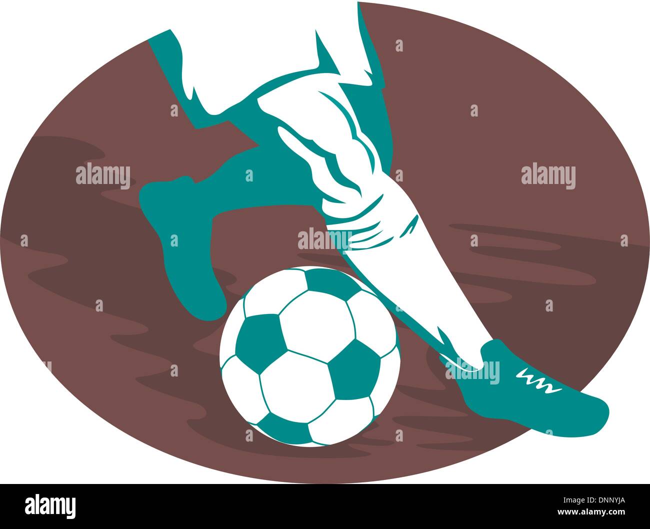 Kicking soccer foot and ball Stock Vector Images - Alamy