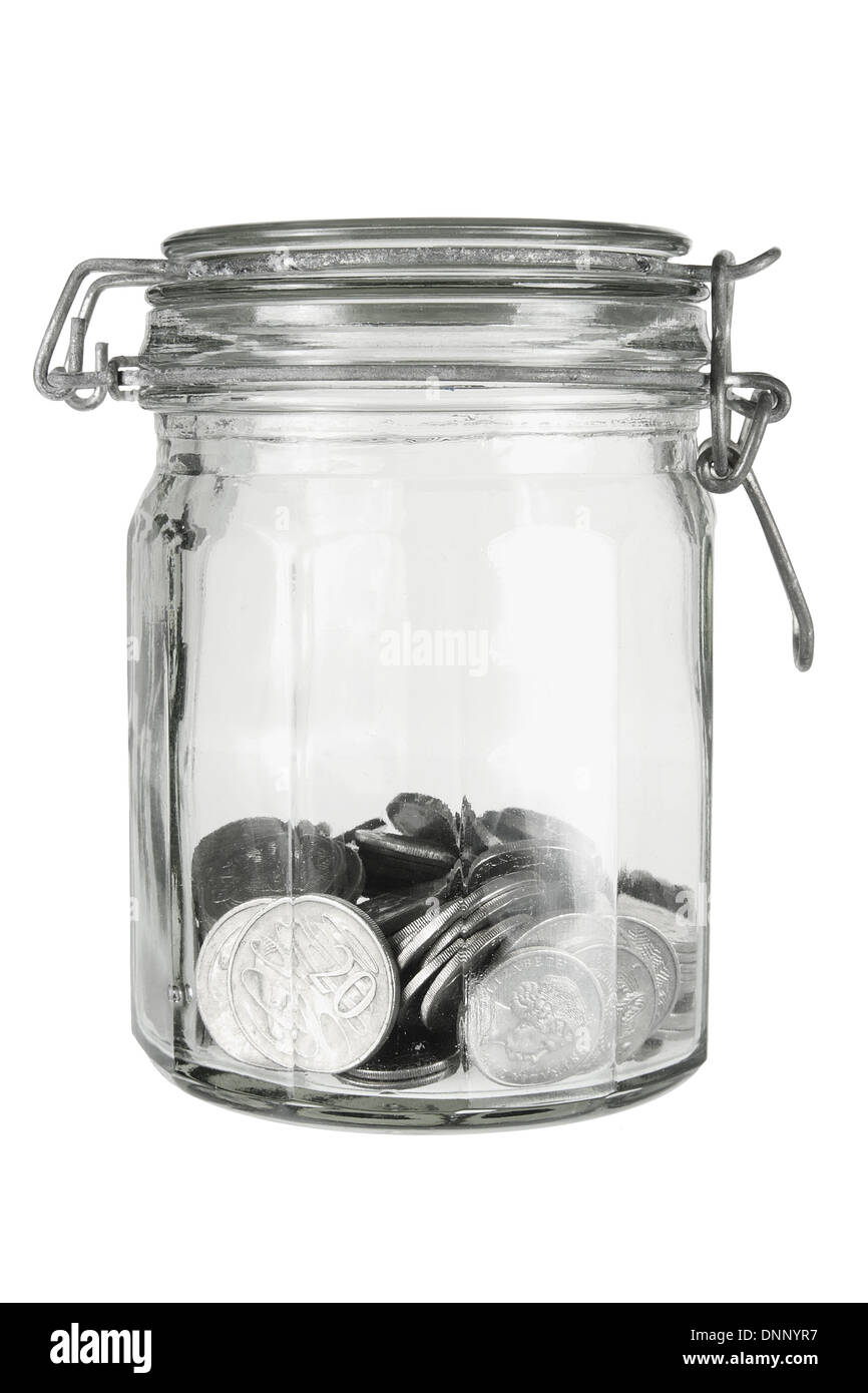 Glass jar savings on Cut Out Stock Images & Pictures - Alamy