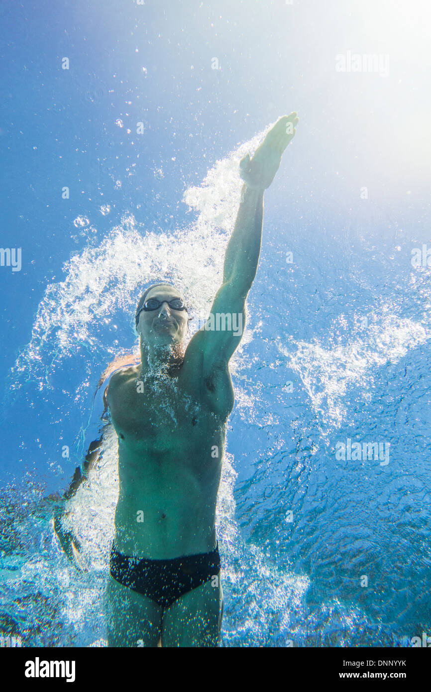 Underwater view of athletic swimmer Stock Photo - Alamy