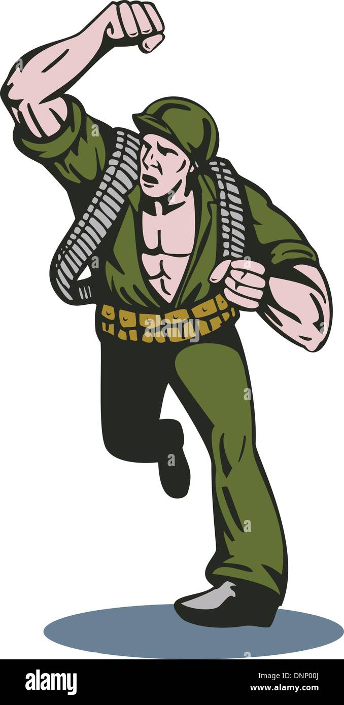 Soldier in machine gun Stock Vector Images - Alamy