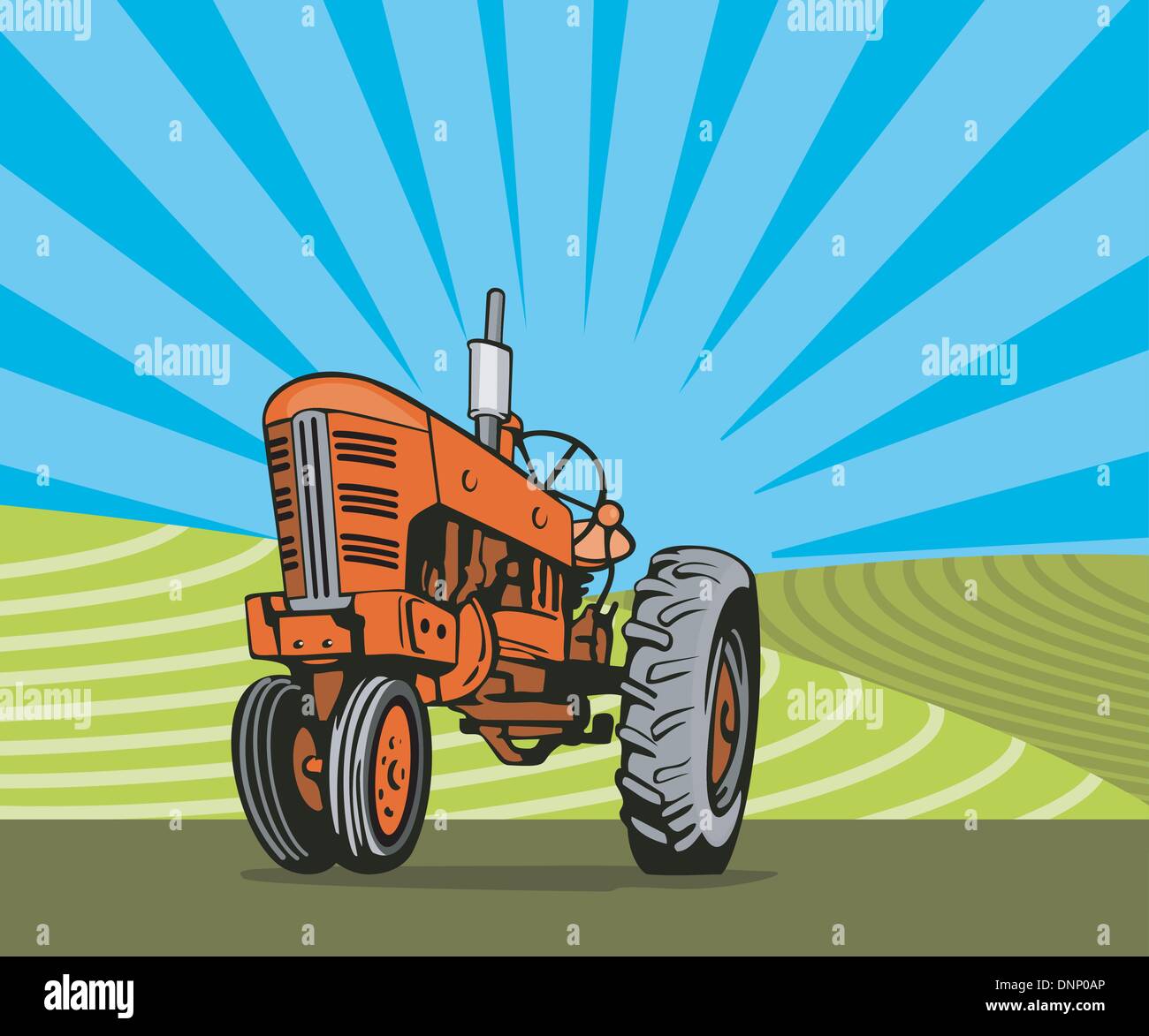 Vintage Tractor Vector