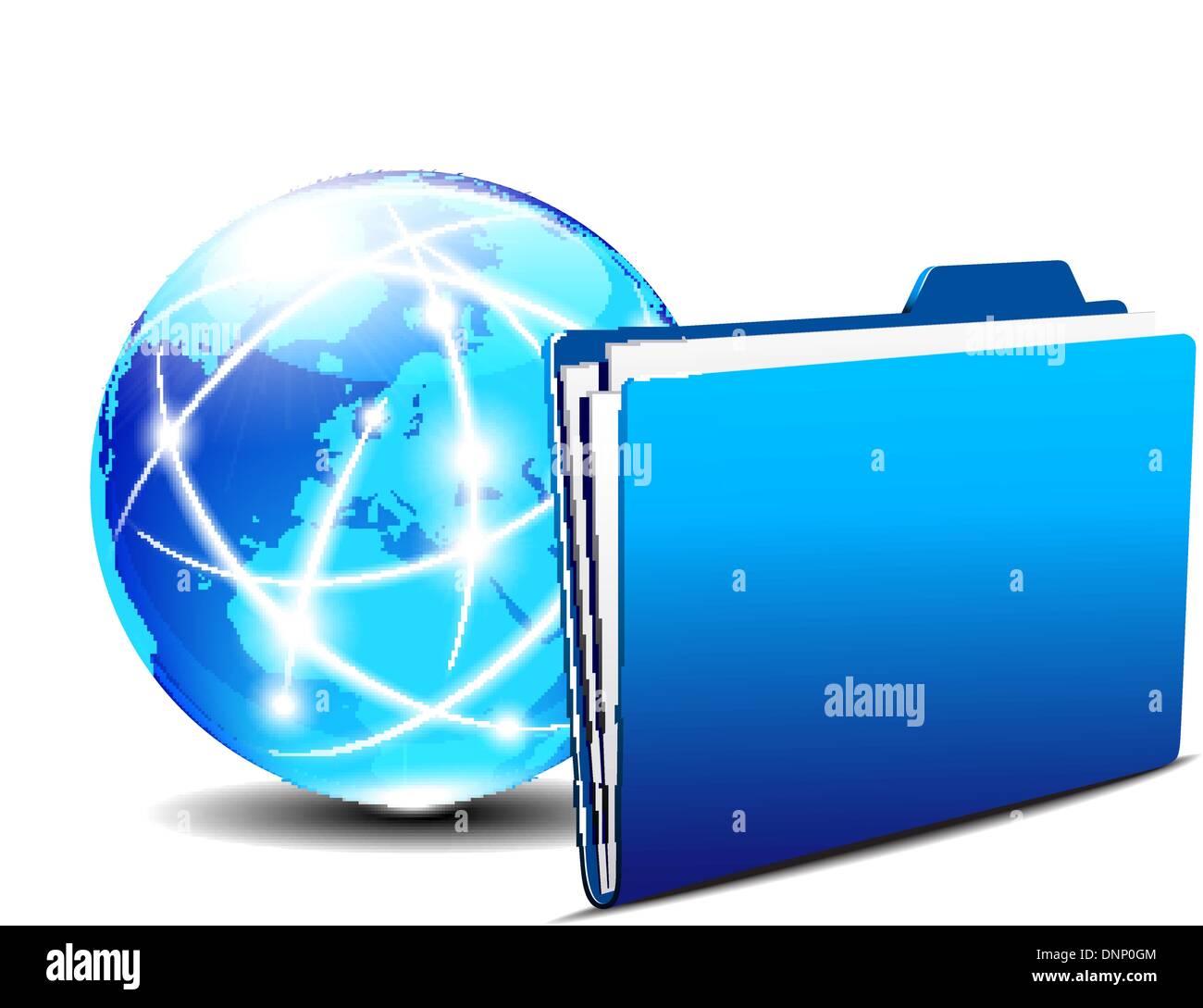 Network concept, Communication Internet Globe and folder Stock Vector ...