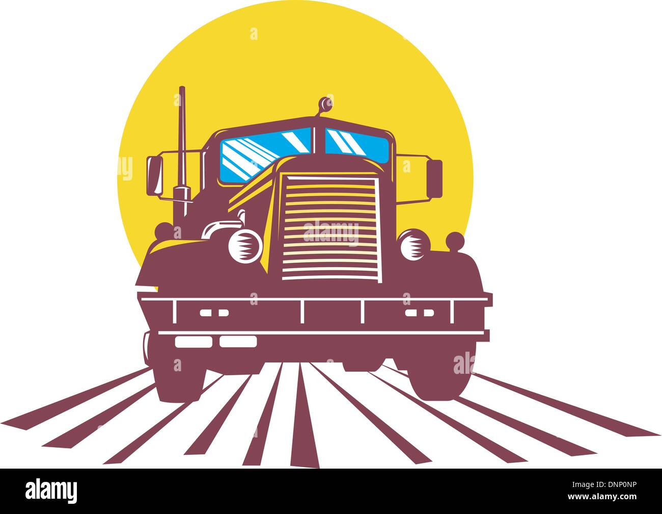 Illustration container truck lorry done Stock Vector Images - Alamy