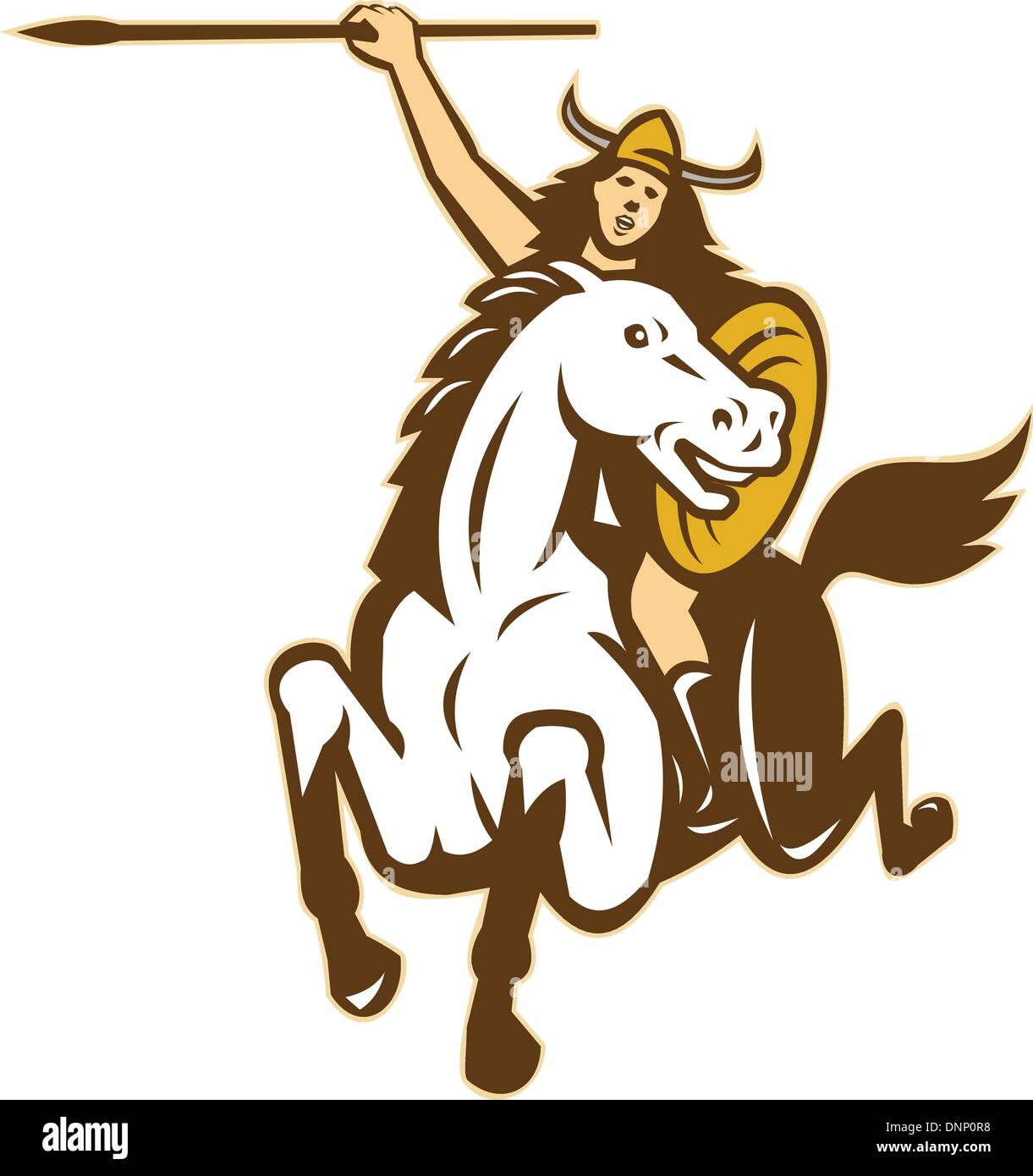 Illustration of valkyrie of Norse mythology female rider warriors ...