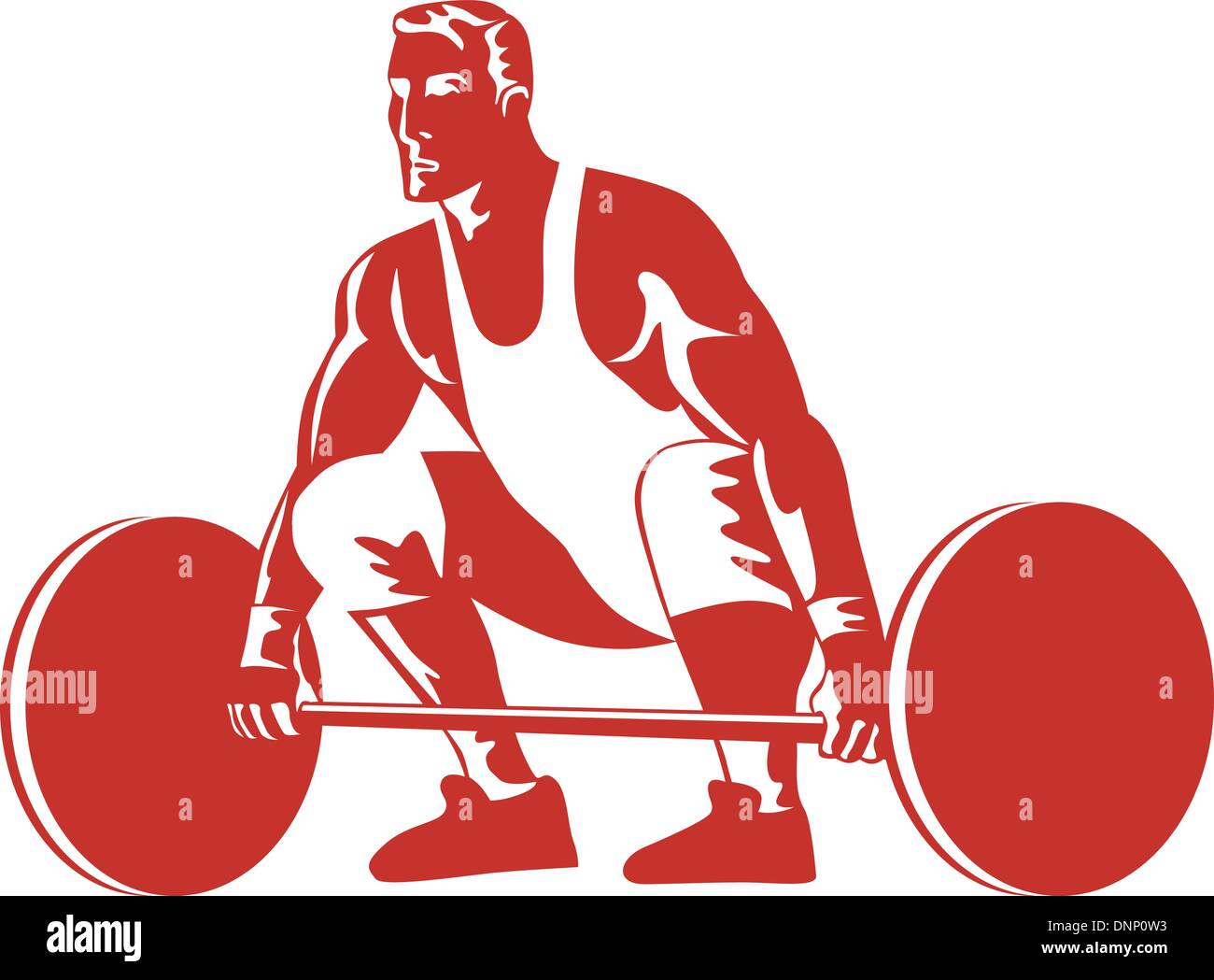 Illustration of a weightlifter preparing to lift weights barbell done ...