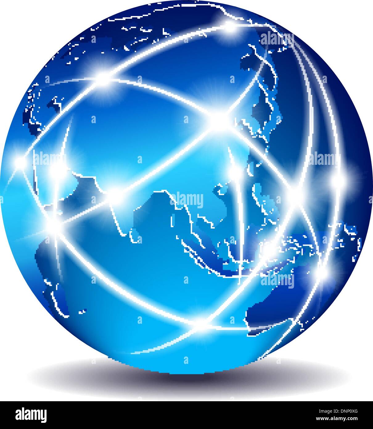 China and Asia Global Communication Planet Data Stock Vector Image ...