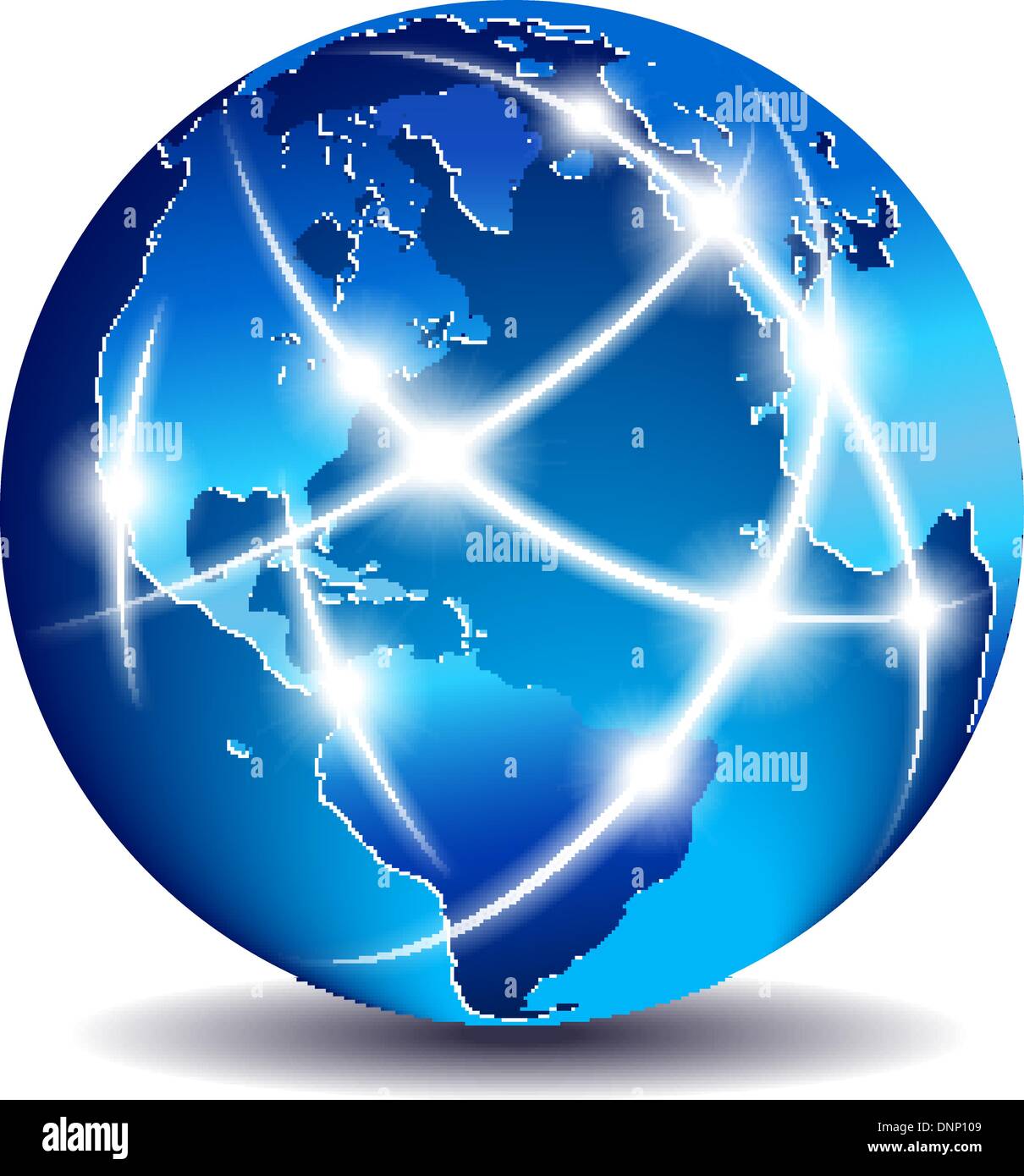 North and South America Global Communication Planet Data Stock Vector ...