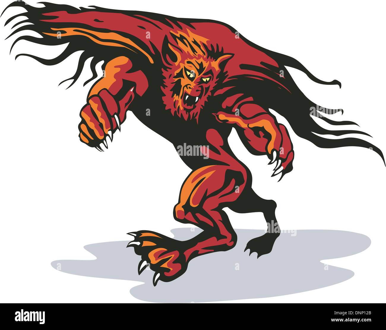 Illustration of a werewolf monster on isolated white background done in ...