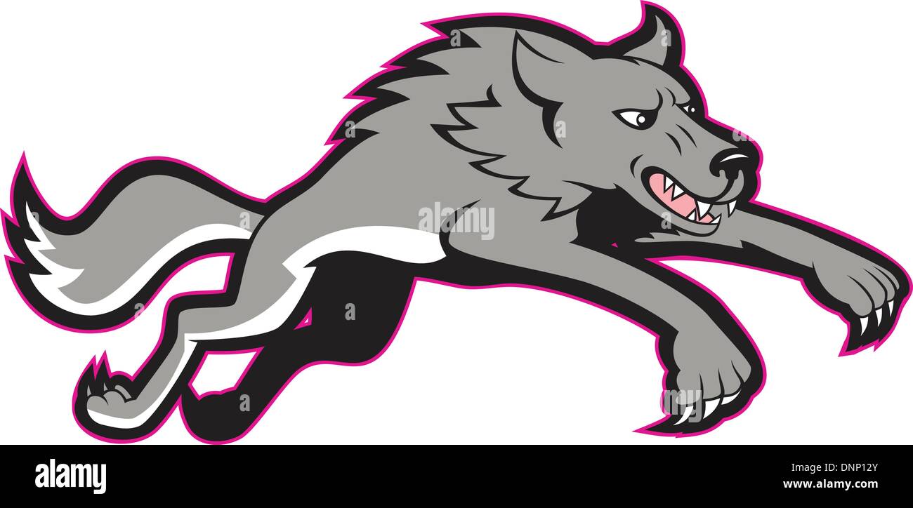 Wolf Jumping Drawing