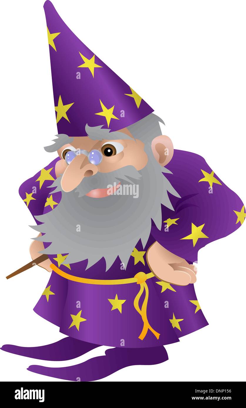 Wizard illustration. An illustration of a very funky friendly wizard ...