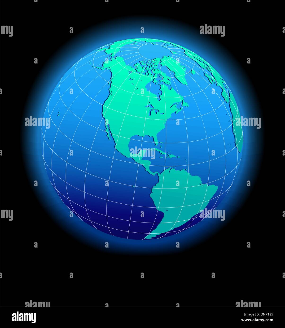 Vector Map Icon of the world in Globe form - North America Stock Vector ...