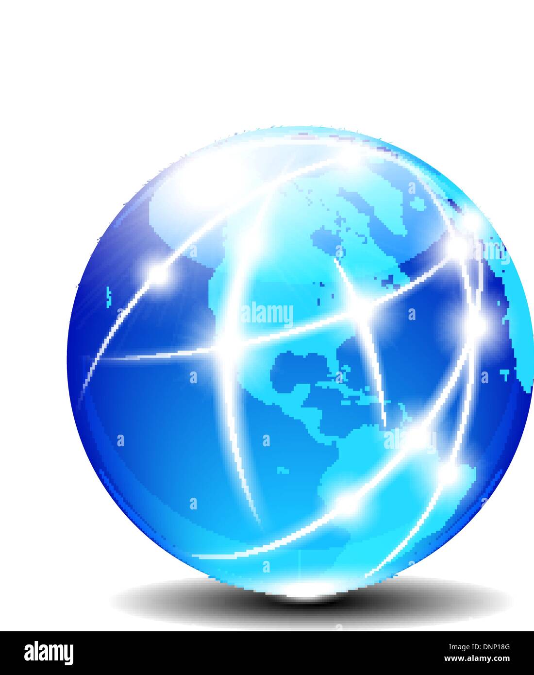 North and South America Global Communication Planet Data Cable Stock ...