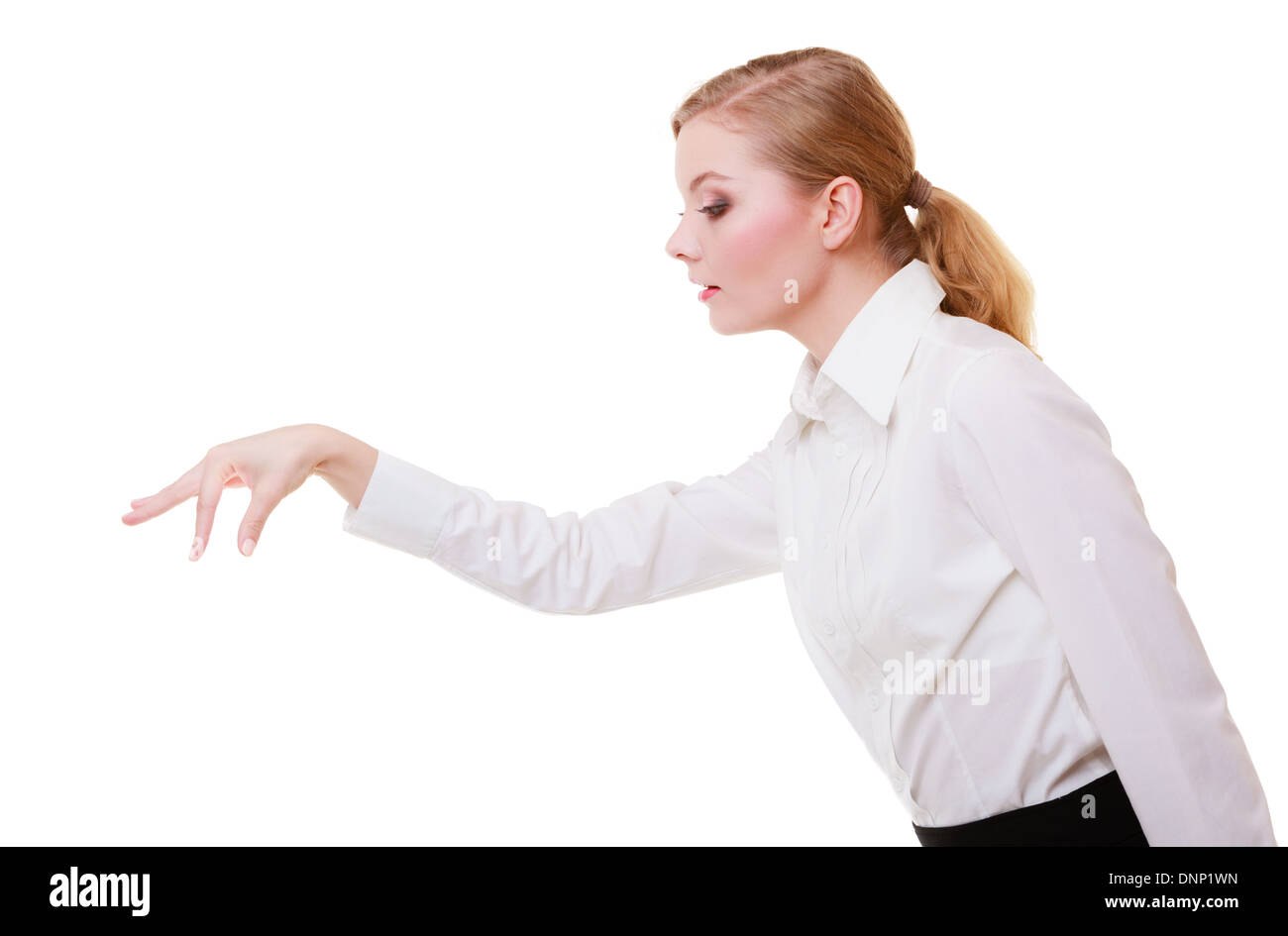 Human Resources concept business woman choosing picking up make a ...
