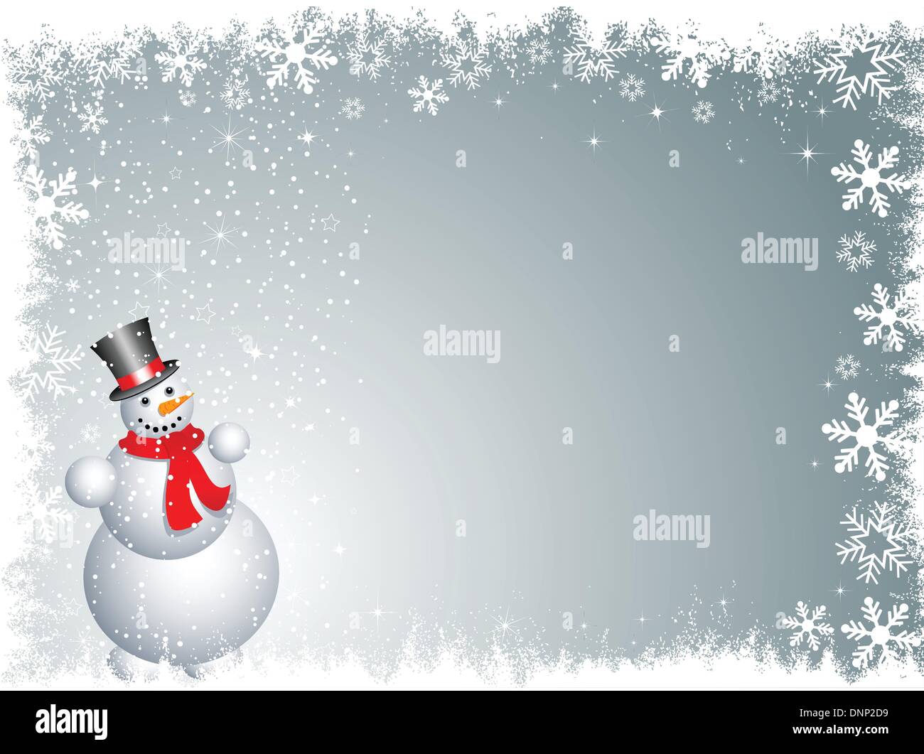Snowman on a snowy background Stock Vector Image & Art - Alamy