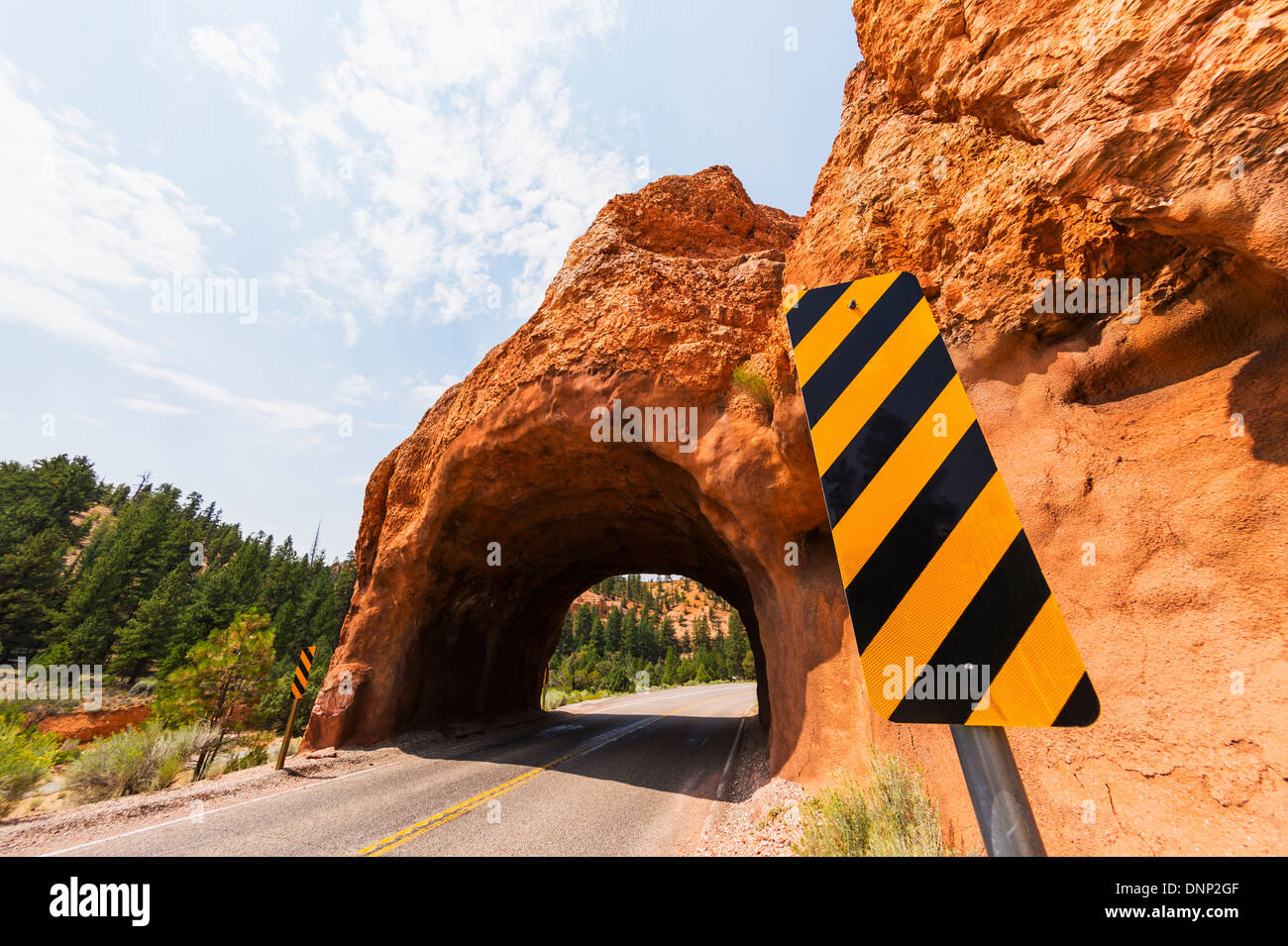 USA, Utah, Bryce Canyon, Road going under natural tunnel Stock Photo ...