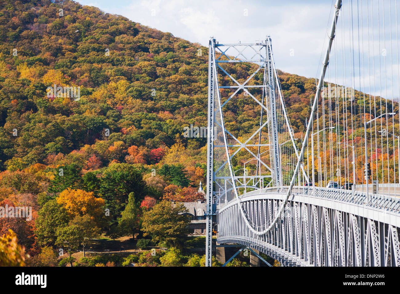 USA, New York State, Bear Mountain, View of bridge in autumn Stock ...