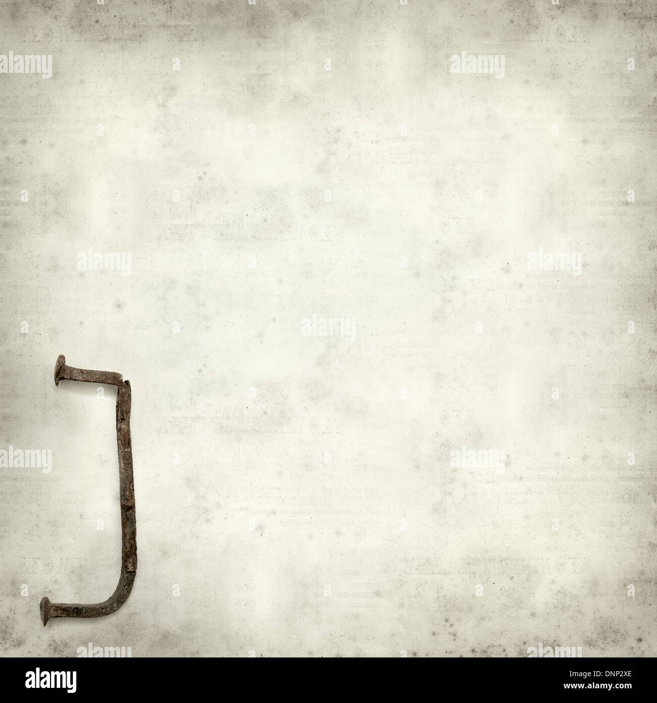 textured old paper background with rusty nails letter Stock Photo - Alamy