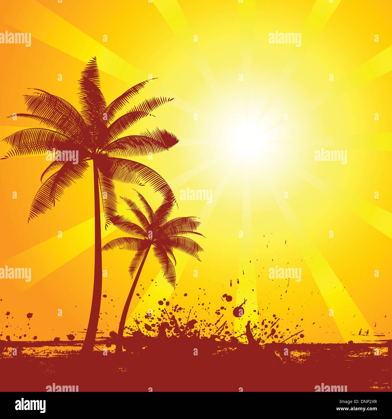 Summer scene with palm trees Stock Vector Image & Art - Alamy