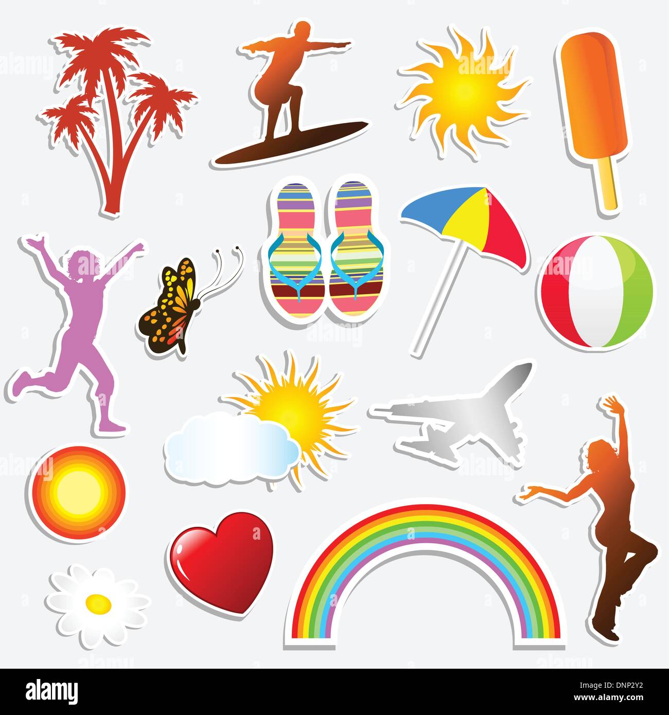 Various different summer themed stickers Stock Vector Image & Art - Alamy