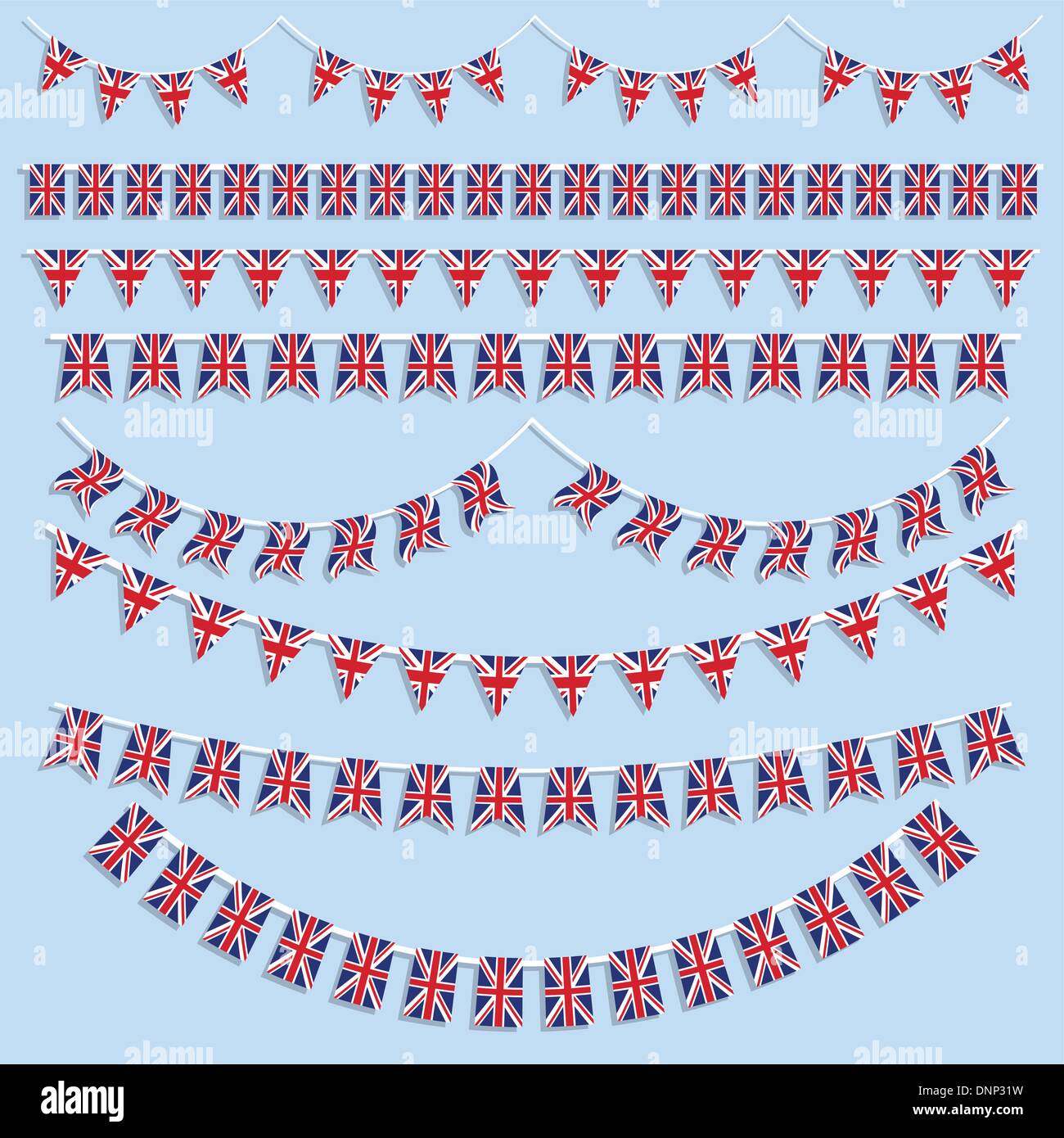 Collection of various designs of Union Jack Flag bunting and banners ...