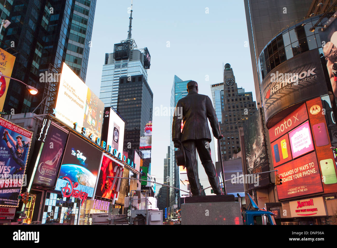 USA, New York State, New York City, Statue at Time Square Stock Photo ...