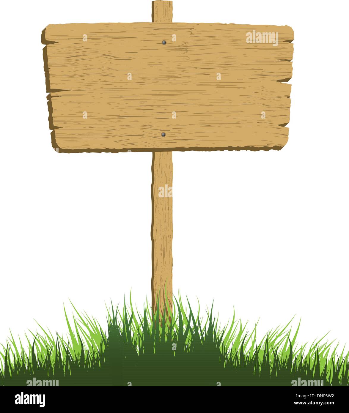 Wooden sign in grass with a white background Stock Vector Image & Art ...