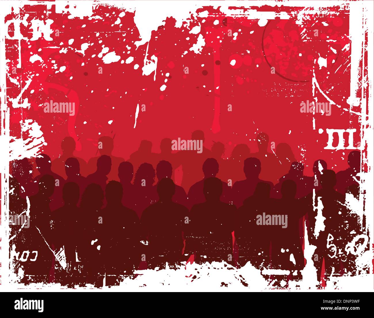 Silhouettes of young people on grunge background Stock Vector Image ...