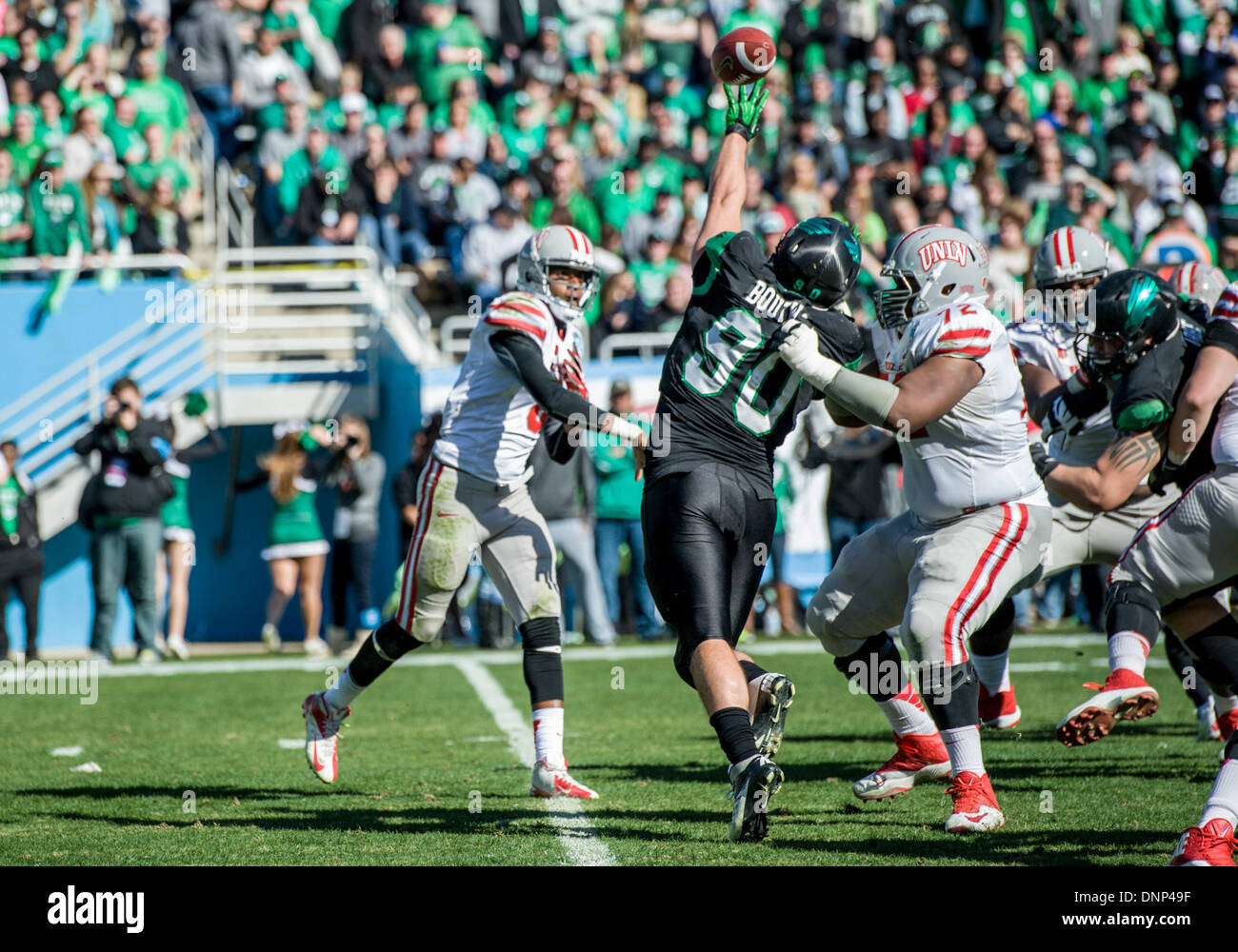 Dallas, Texas, USA. January 1st, 2014: .UNLV Rebels quarterback Caleb ...