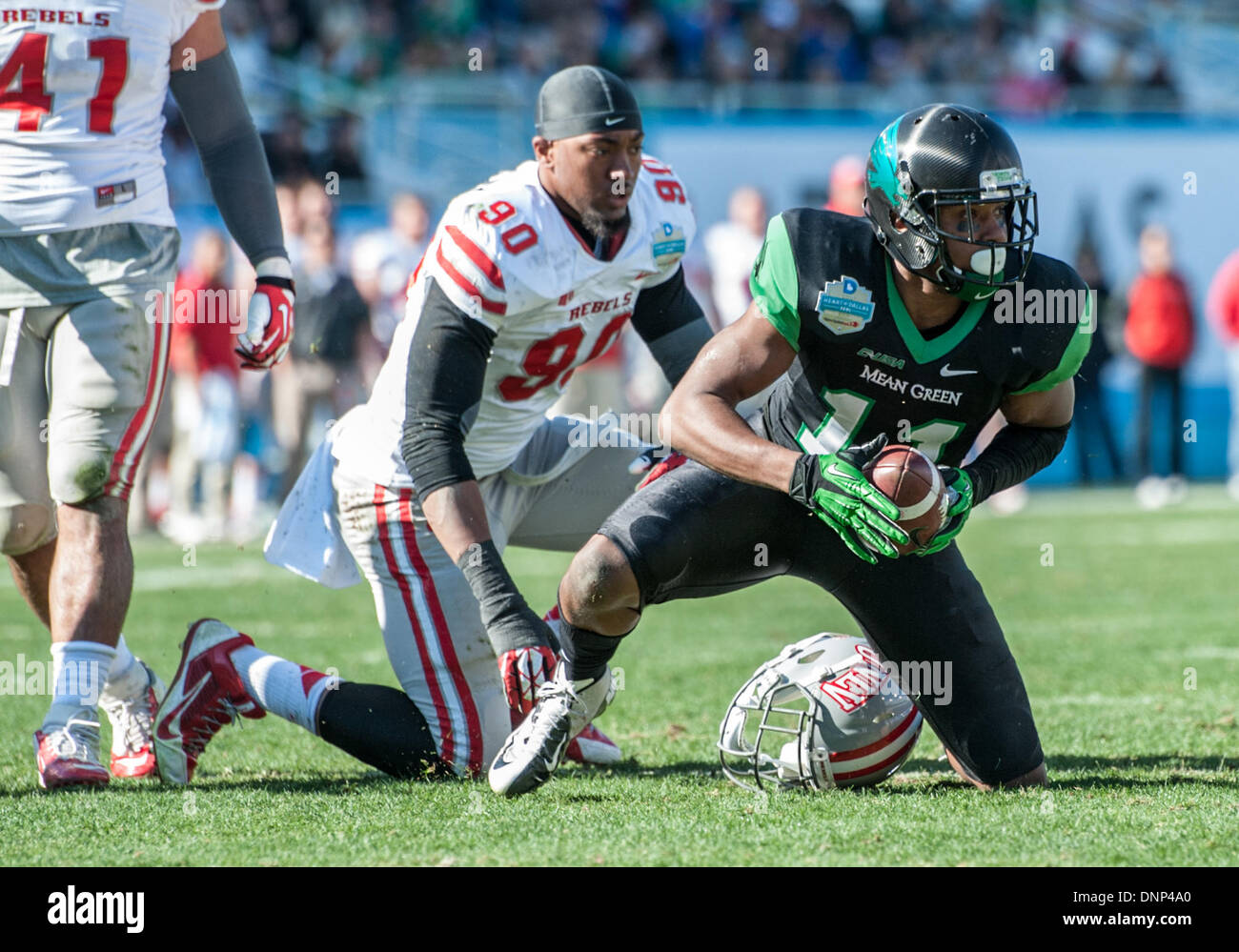 Dallas, Texas, USA. January 1st, 2014: .North Texas Mean Green wide ...