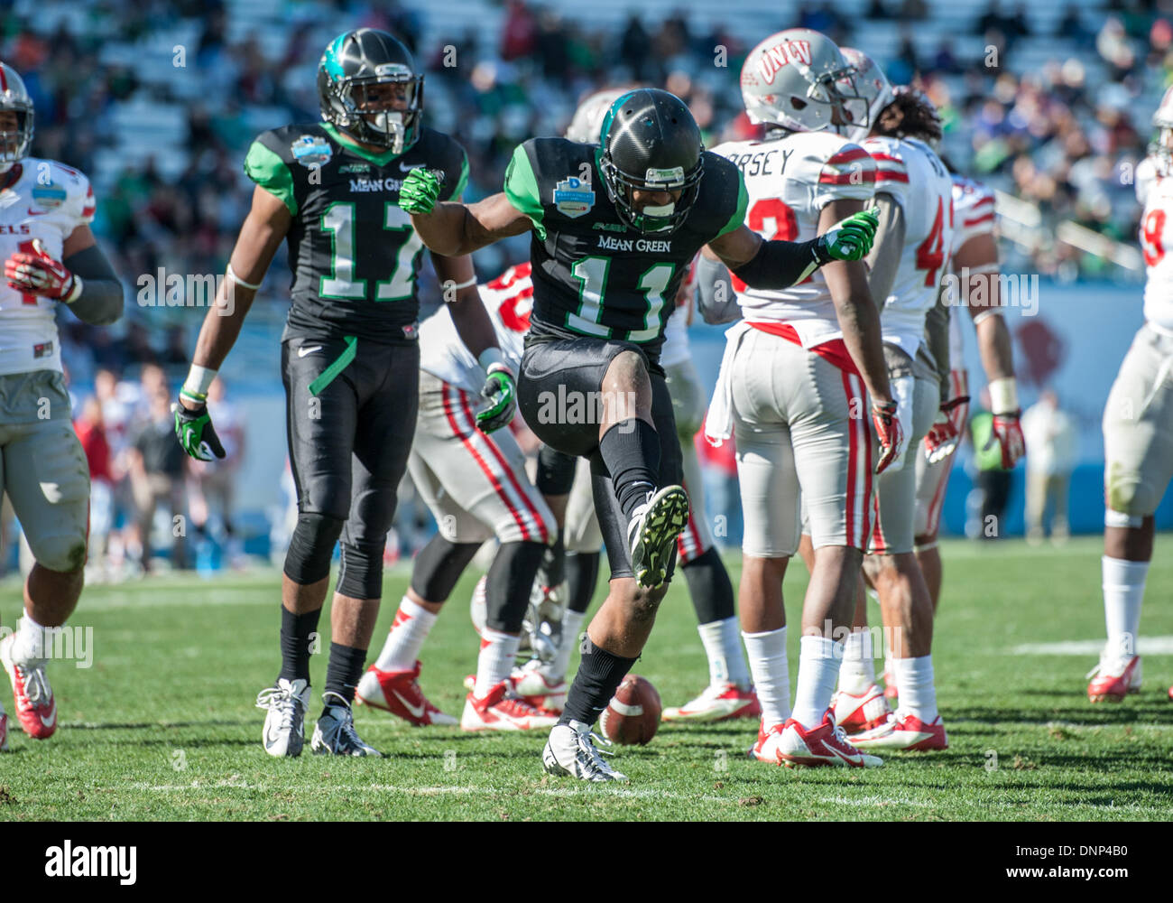Dallas, Texas, USA. January 1st, 2014: .North Texas Mean Green wide ...