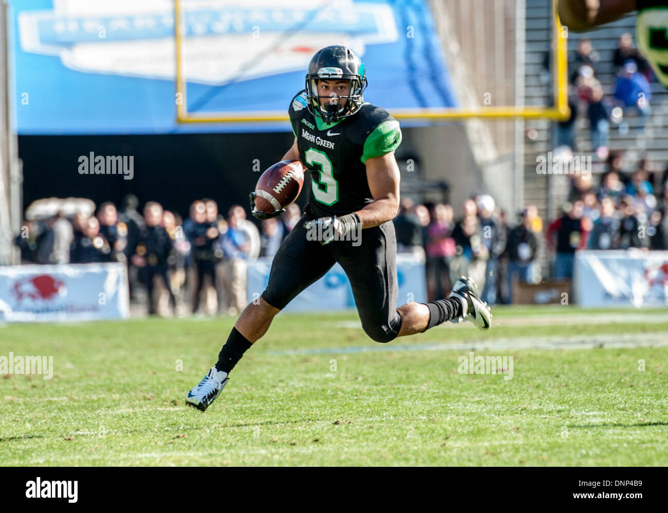 Dallas, Texas, USA. January 1st, 2014: .North Texas Mean Green wide ...