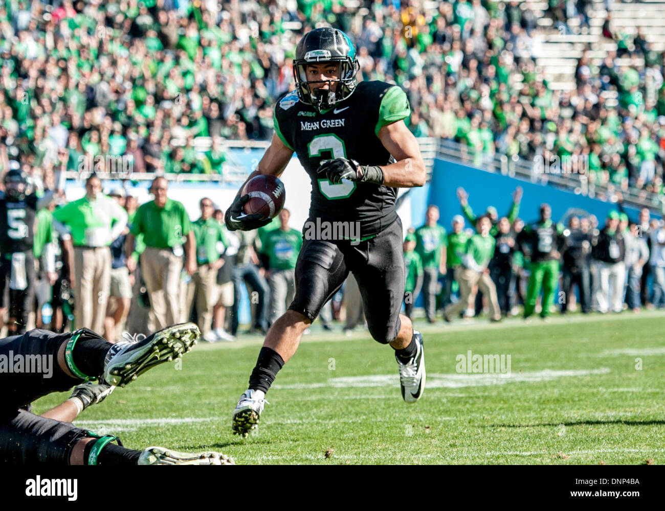 Dallas, Texas, USA. January 1st, 2014: .North Texas Mean Green wide ...
