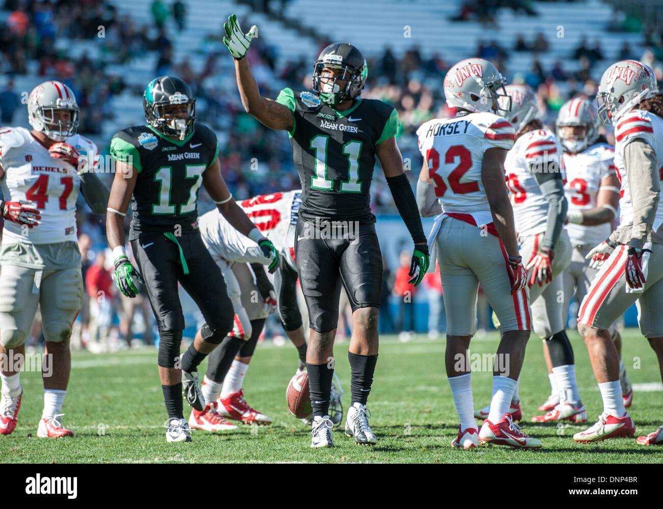 Dallas, Texas, USA. January 1st, 2014: .North Texas Mean Green wide ...