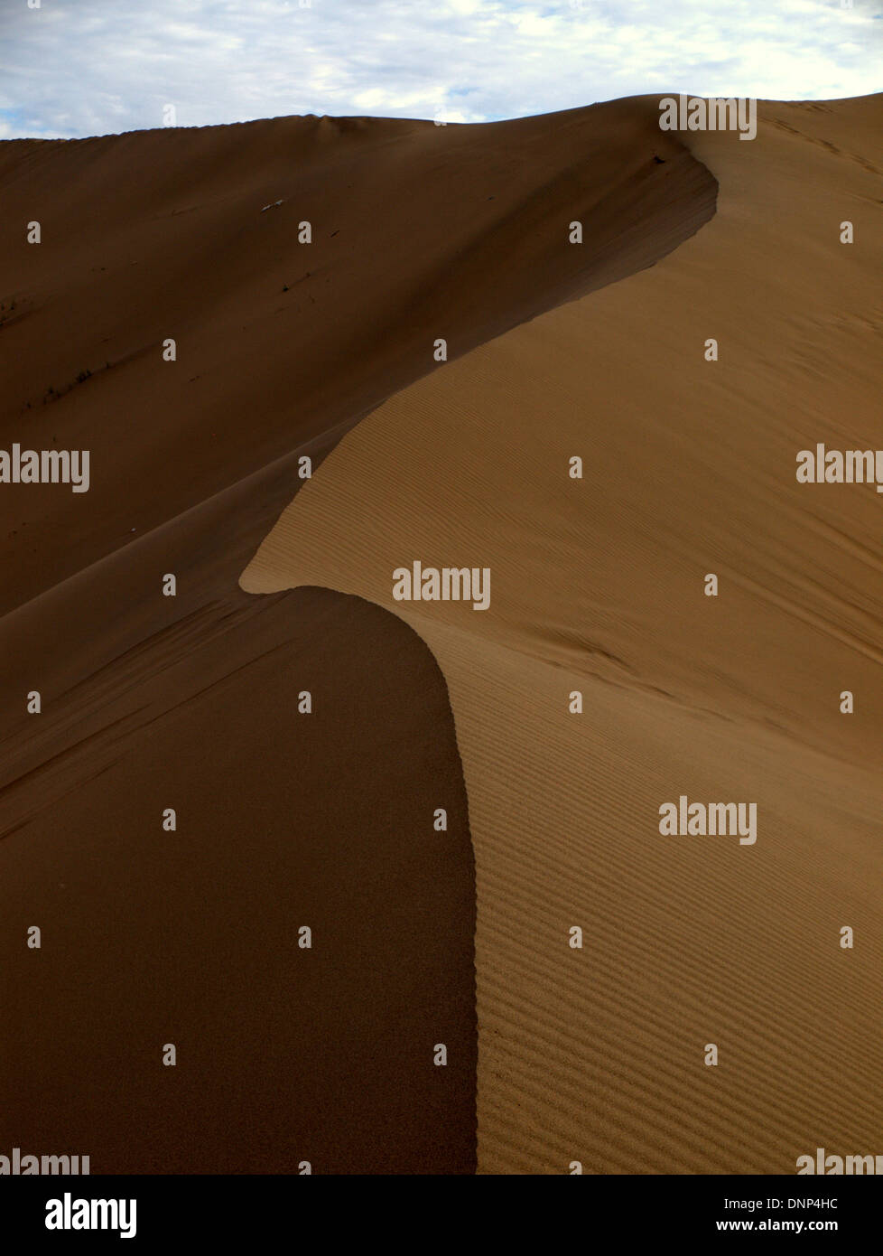 Huge sand dunes around Yueyaquan crescent lake (crescent moon lake ...
