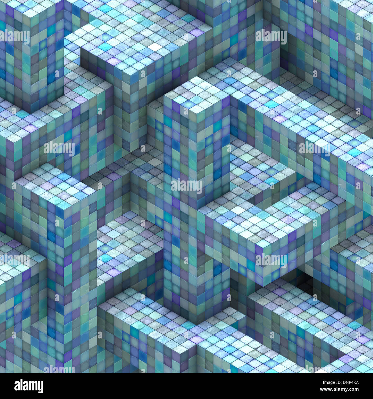 abstract mosaic tile cube blue purple backdrop Stock Photo - Alamy