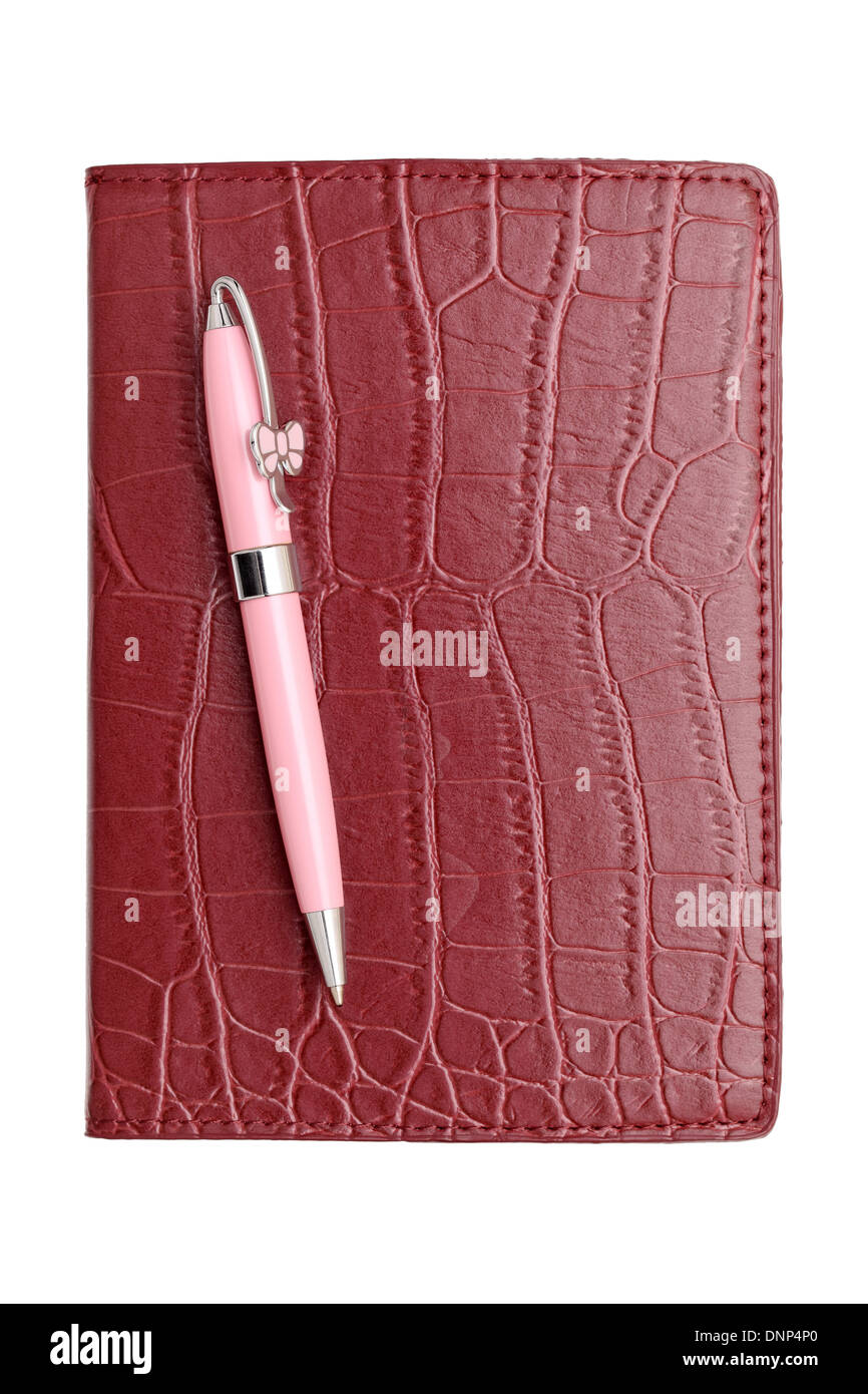 Notebook and ballpoint pen Stock Photo - Alamy