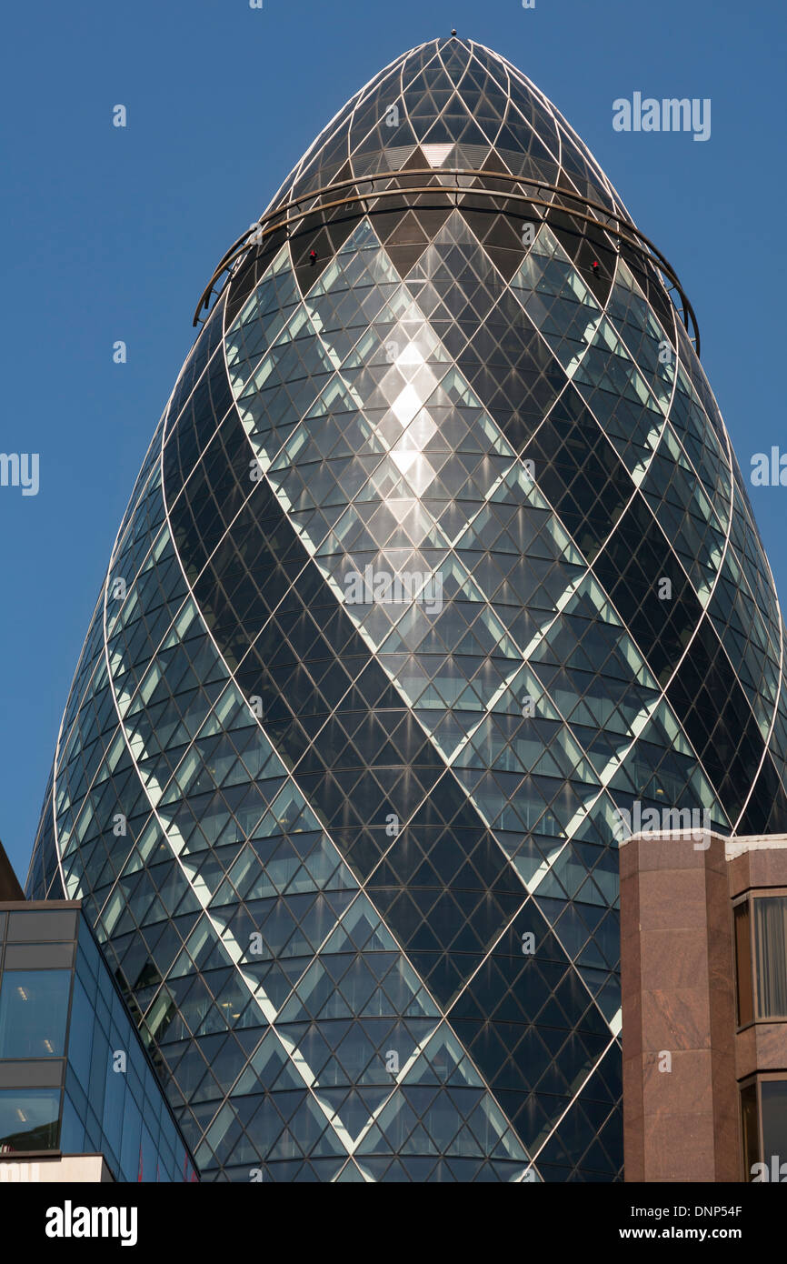 The Gherkin building, 30 St. Mary Axe, London, England Stock Photo - Alamy