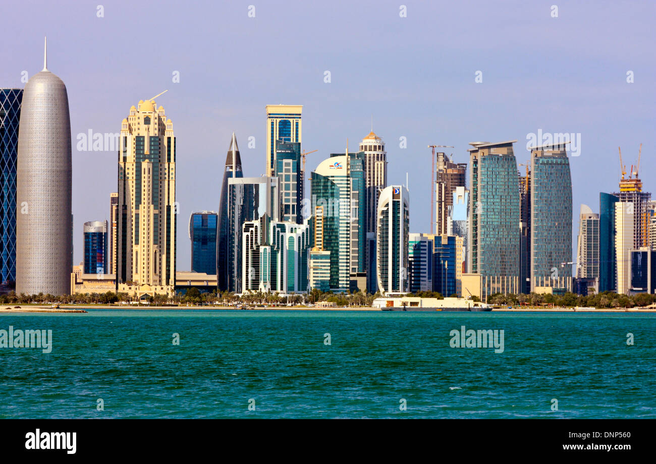 Panorama of the West Bay Commercial Area, Doha, Qatar Stock Photo - Alamy