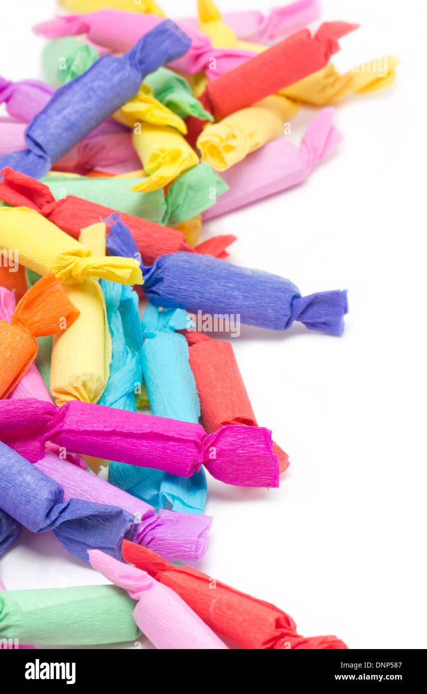 Colorful antique candy isolated on white background Stock Photo - Alamy