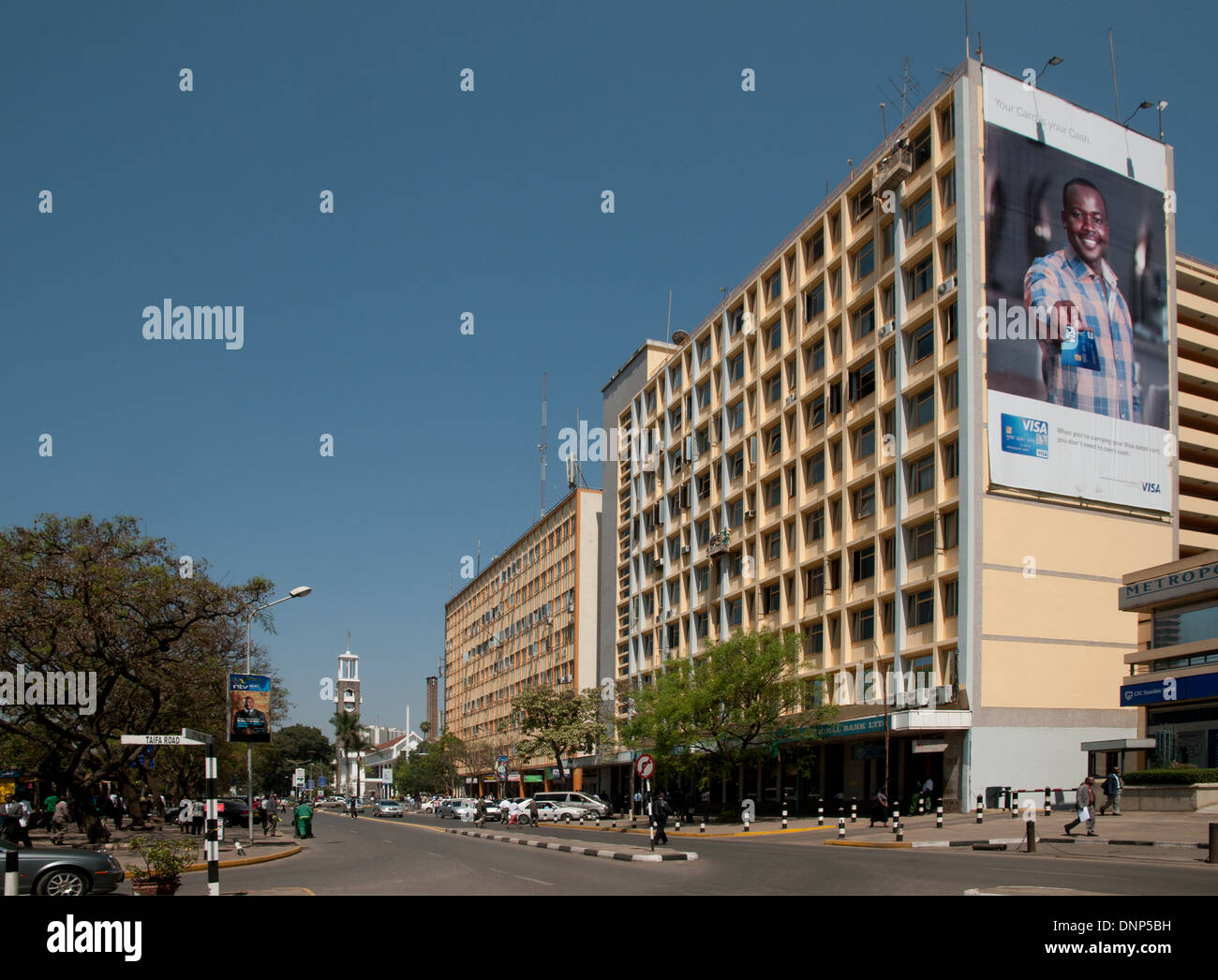City Hall Way with high rise multi storey buildings and Trans National ...