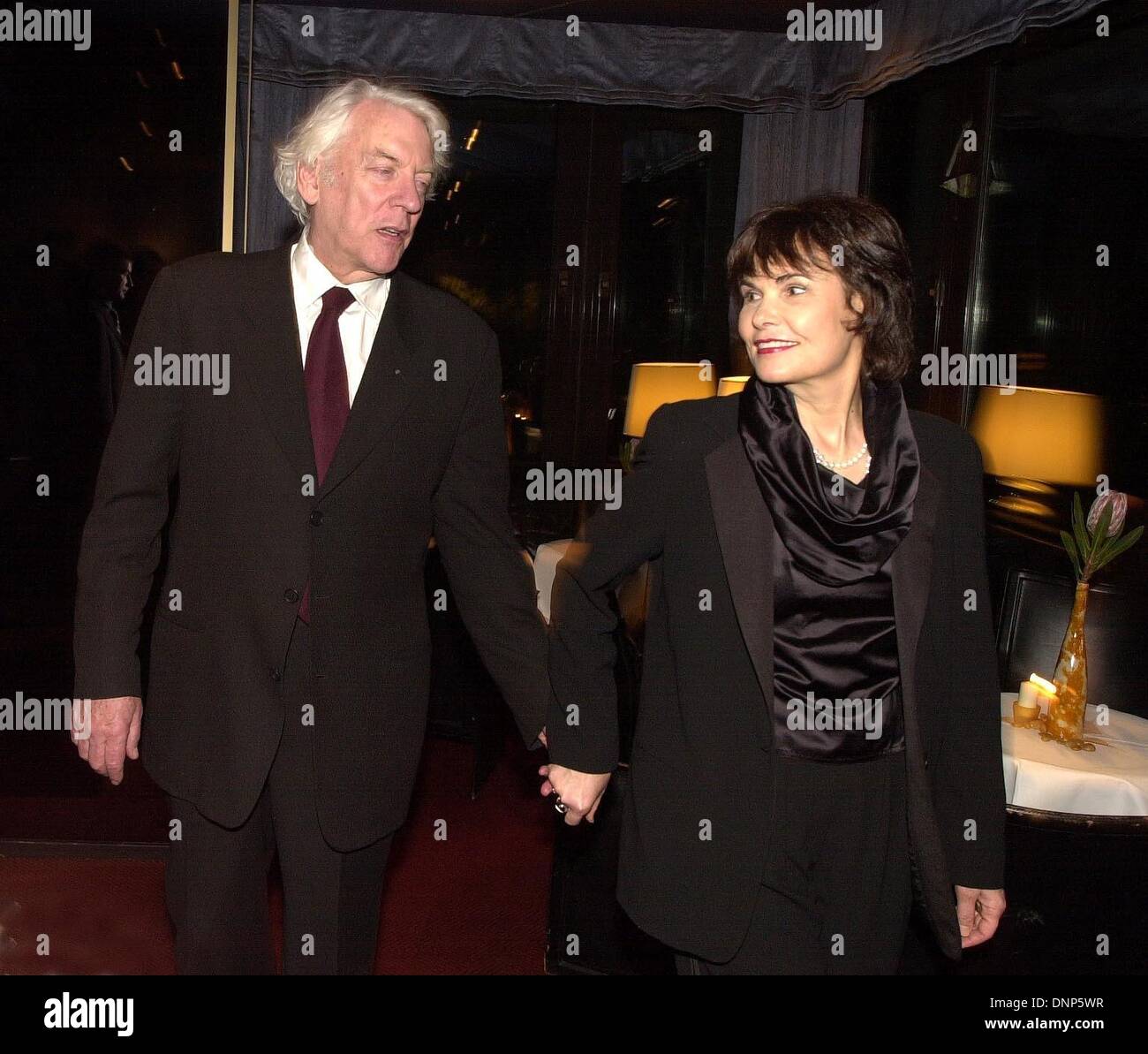 Donald Sutherland and wife Francin at the reception of ColumbiaTristar ...