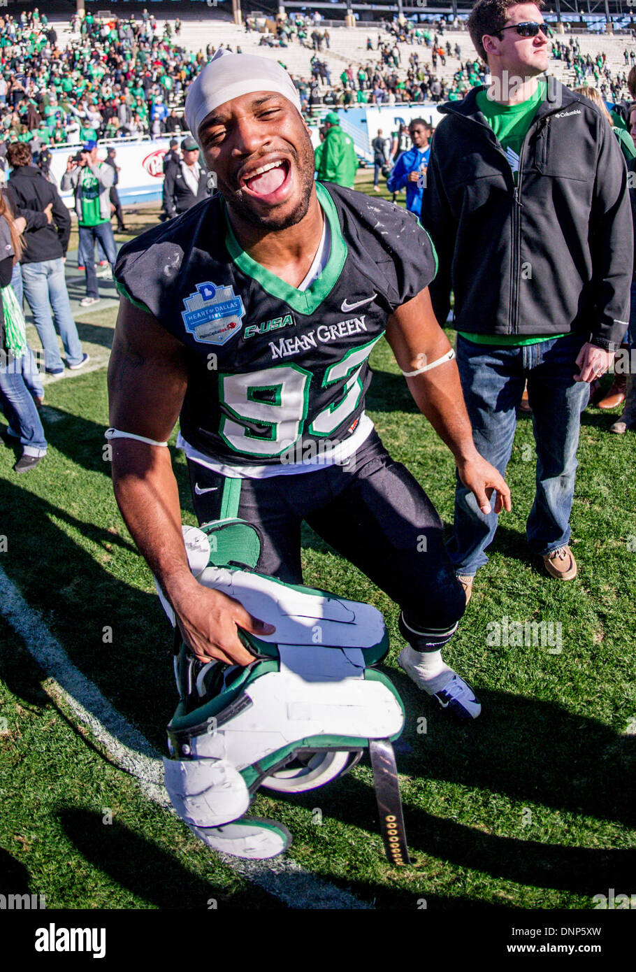 Dallas, Texas, USAJanuary 1st, 2014: .North Texas Mean Green defensive ...