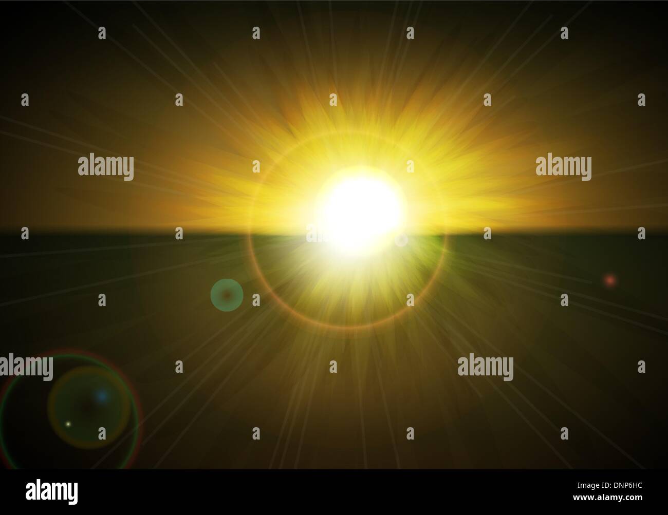 Sun over sea reflection Stock Vector Images - Alamy