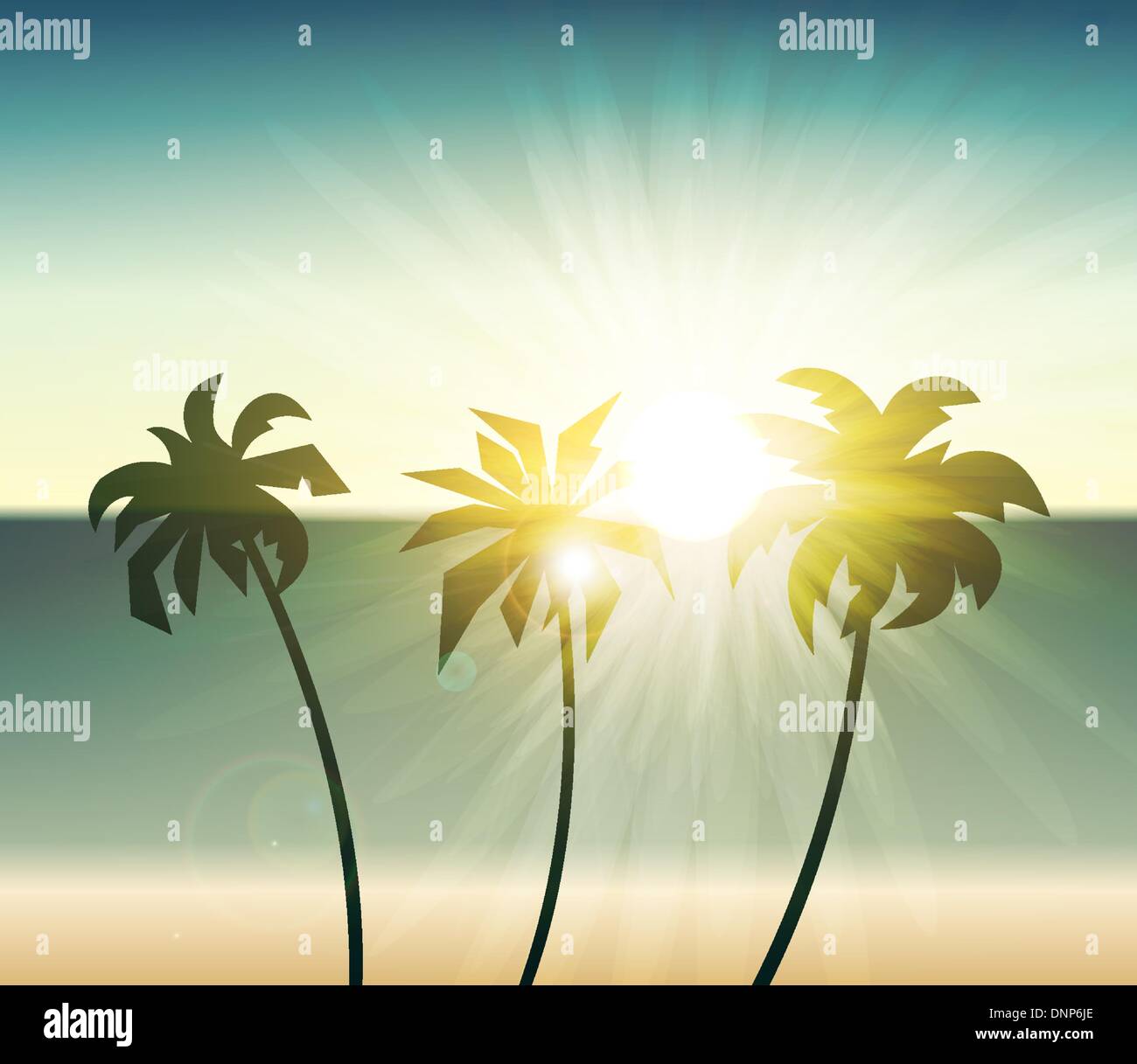 Palm trees silhouette at sunset Stock Vector Image & Art - Alamy