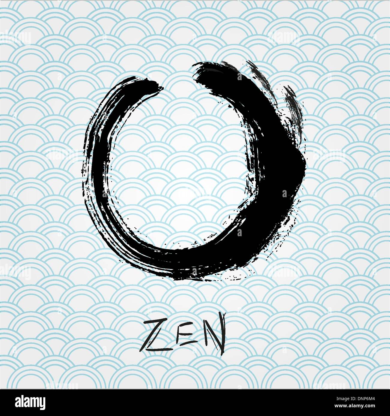 Zen calligraphy brushstroke circle. Oriental character Stock Vector ...