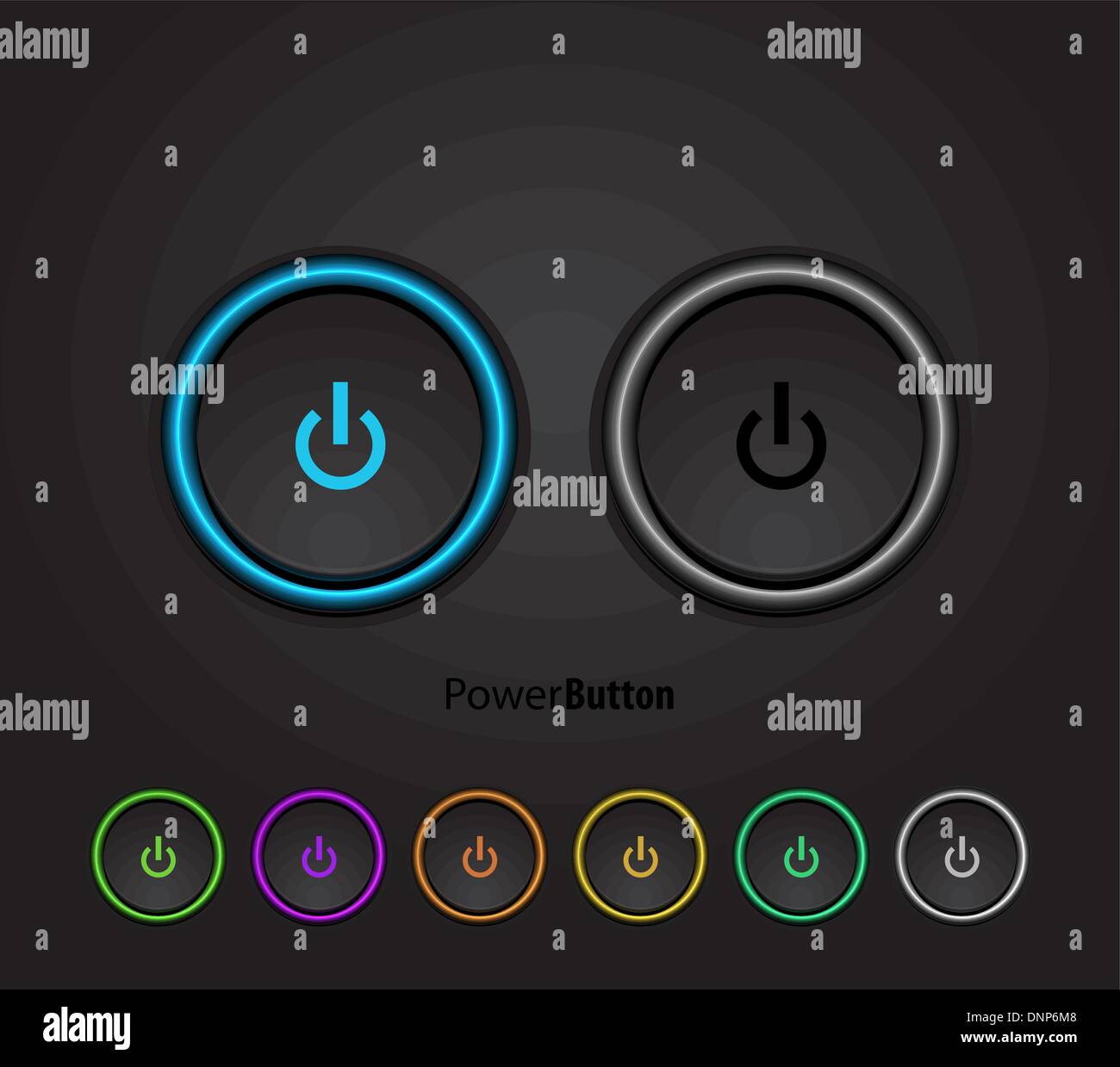 Red glowing power switch Stock Vector Images - Alamy