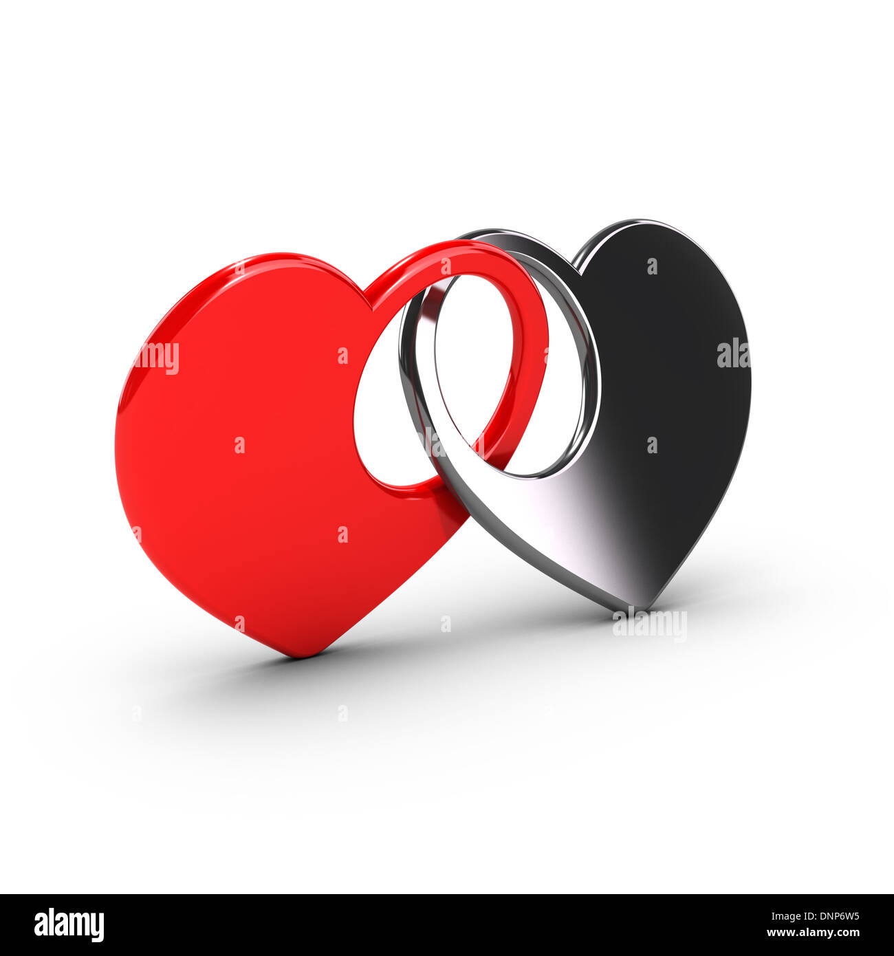 Union or Wedding concept, two conceptual heart shapes over white ...