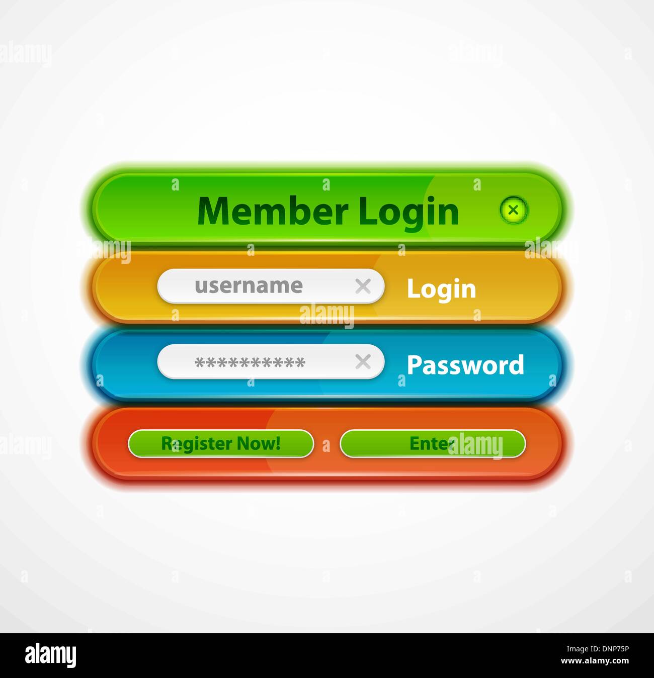 Striped colorful web login form, block style Stock Vector Image & Art ...