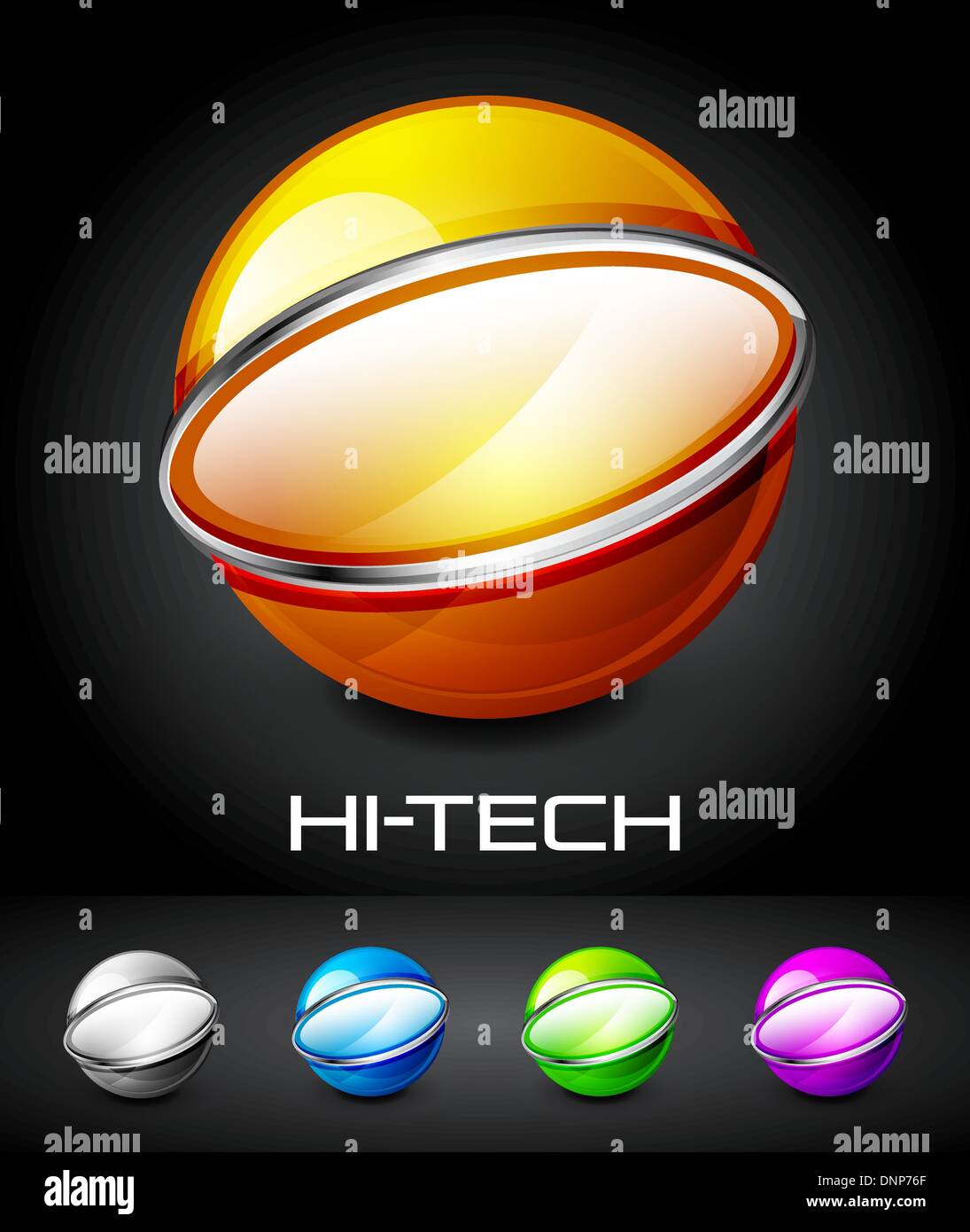 Hi-tech vector sphere design with metal elements Stock Vector Image ...